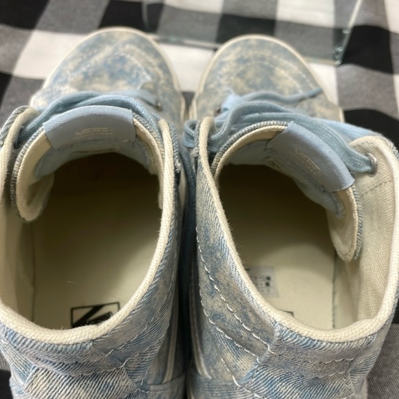 Vans | Shoes | Vans Sk8 Hi Tapered Denim Destroy Winter Sky Washed Blue ...